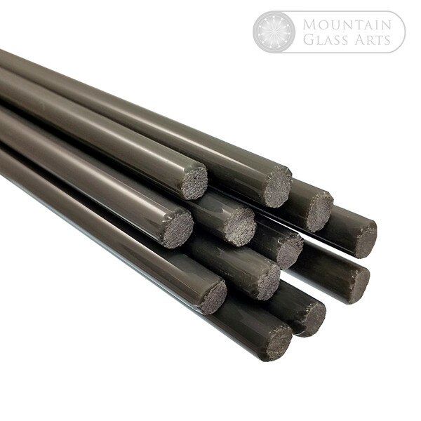 7-9mm - Dark Gray Rod - Borosilicate Glass - 33 COE