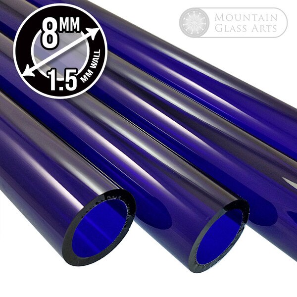 8mm x 1.5mm - Brilliant Blue Tube - 4 ft. L (250) - Borosilicate Glass ...