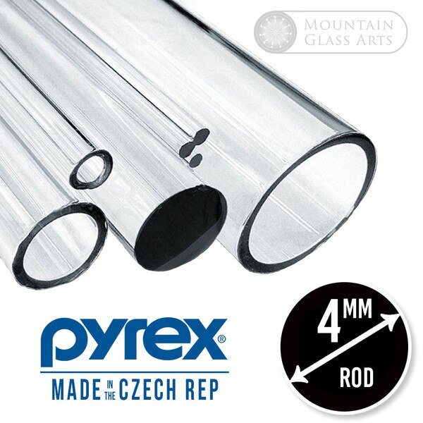 Round Rod - 4mm (400) - Pyrex - Borosilicate Glass - 33 COE