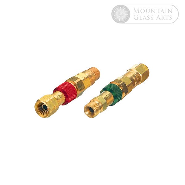 Torch to Hose Quick Connect Set - Oxygen/Fuel Gas w/ Check Valves